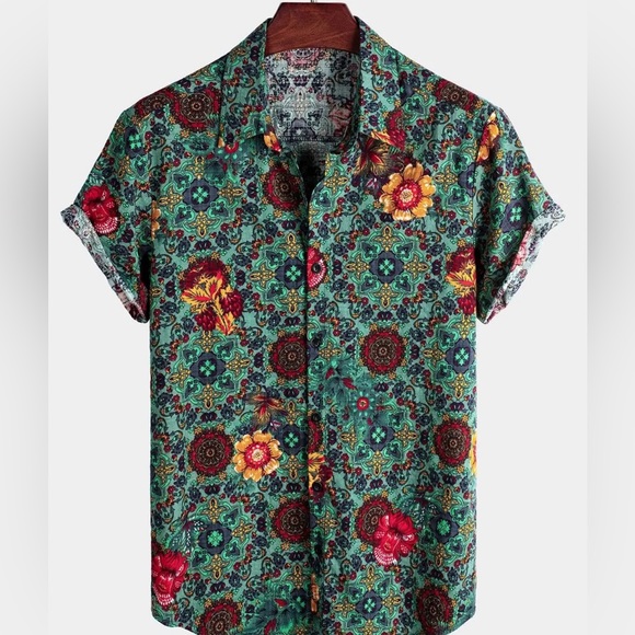 vetpave | Shirts | Vatpave Mens Summer Tropical Ssleeve Button Up Aloha ...